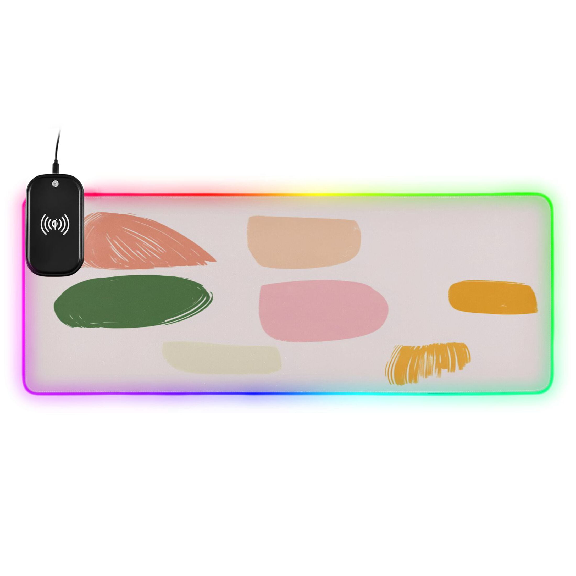 Colorful Shapes Illustration Large RGB Gaming Mouse Pad with Fast ...