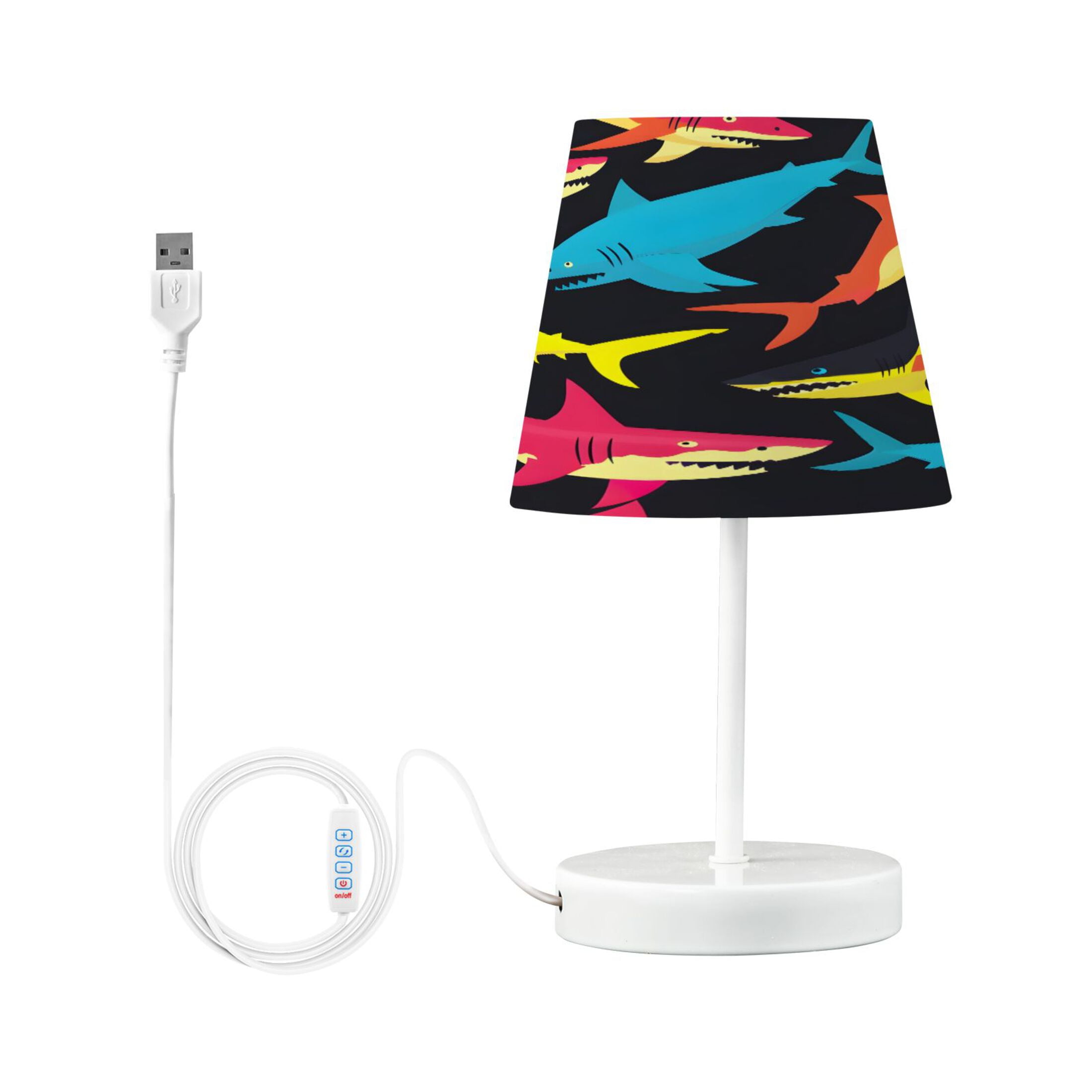 Colorful Sharks Desk Lamp LED Table Nightstand Lamps with 3 Color ...