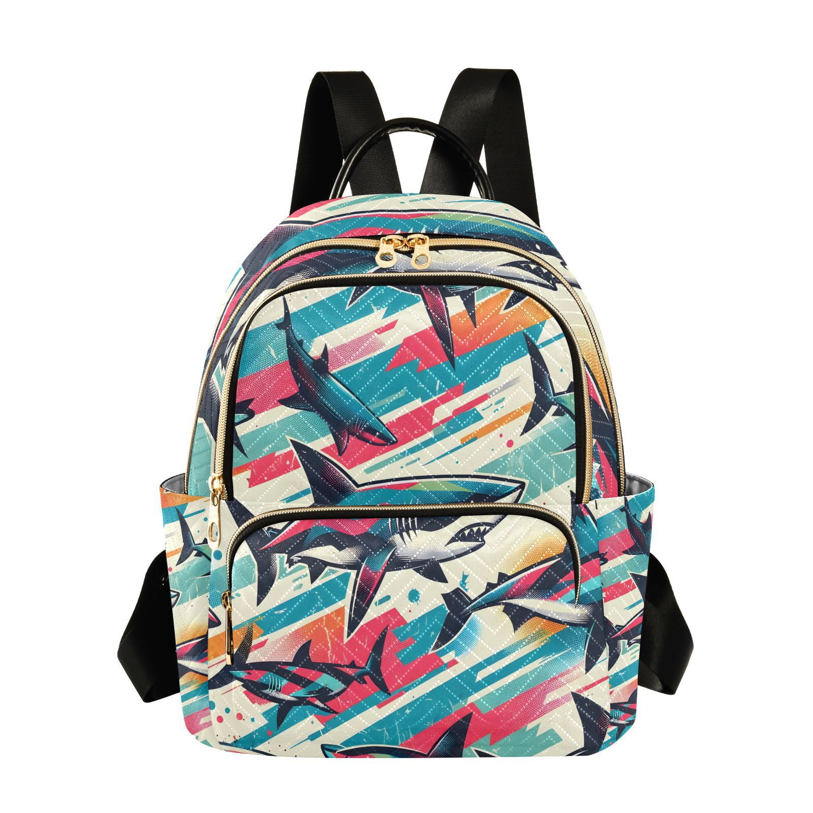 Colorful Sharks Travel Laptop Backpack Casual Daypack Lightweight ...