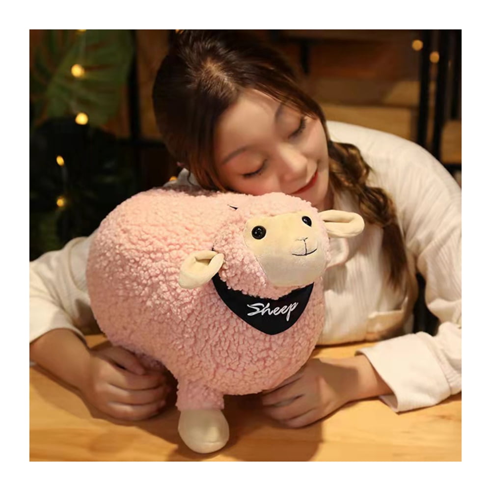 Colorful Sheep Plush Fluffy Sheep Toy Chubby Lamb Body Pillow Soft ...