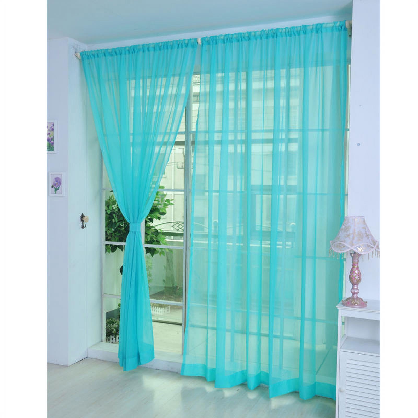 Colorful Sheer Curtain Elegant Lightweight Voile Panel Drapes for ...