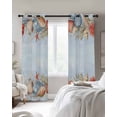 Colorful Shell Blackout Curtains 2 Panels, Ocean Coral Thermal ...