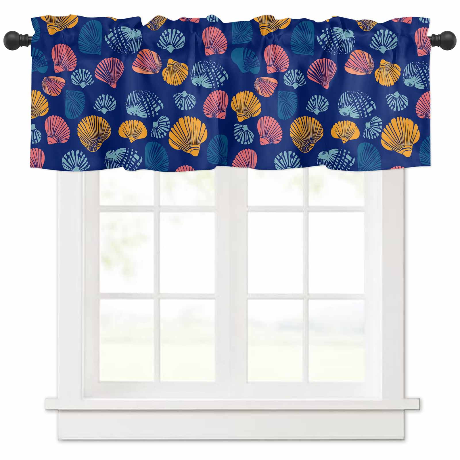 Colorful Shell Valances for Windows Farmhouse Kitchen Curtains Valances ...