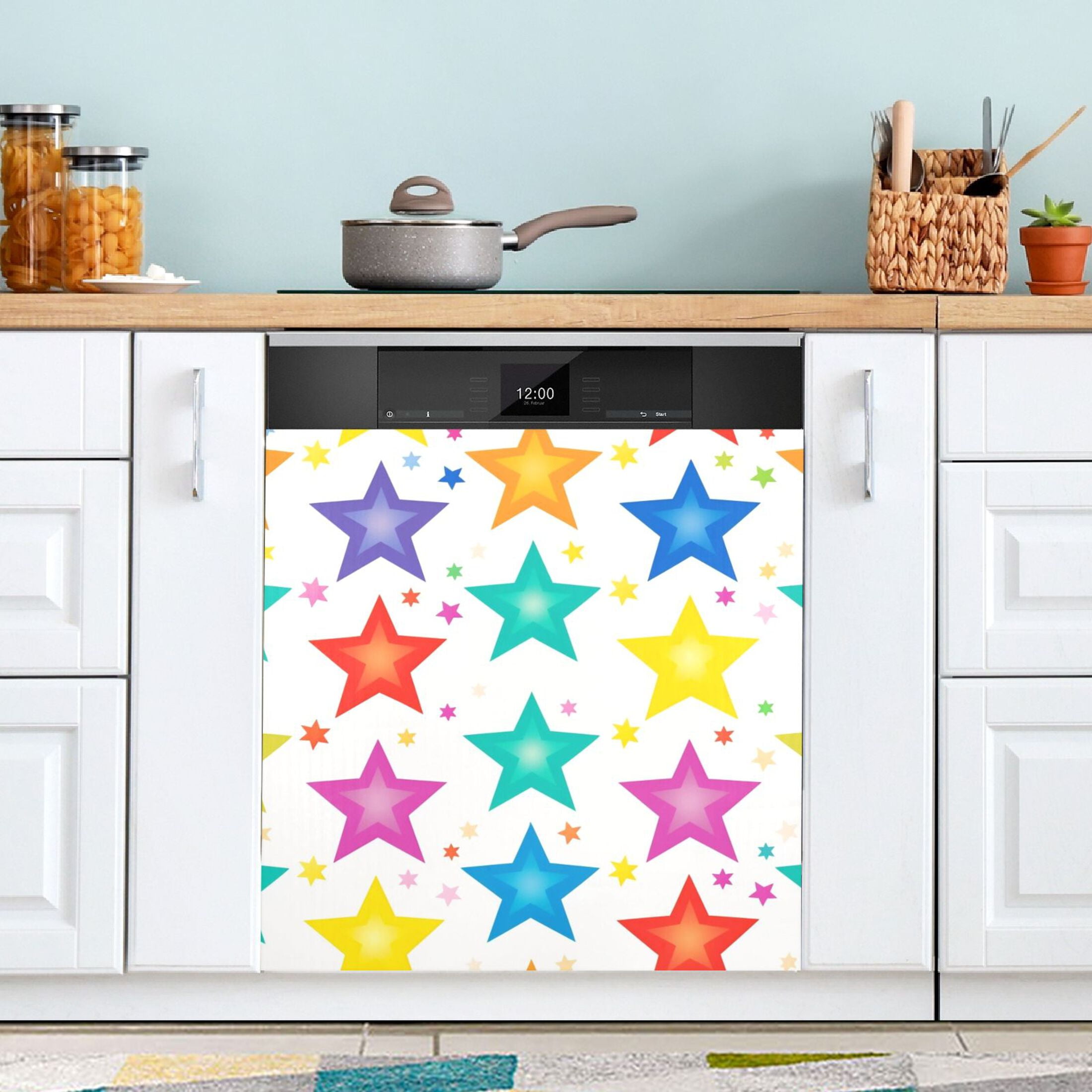 Colorful Shining Stars Magnetic Dishwasher Covers Refrigerator Magnet ...