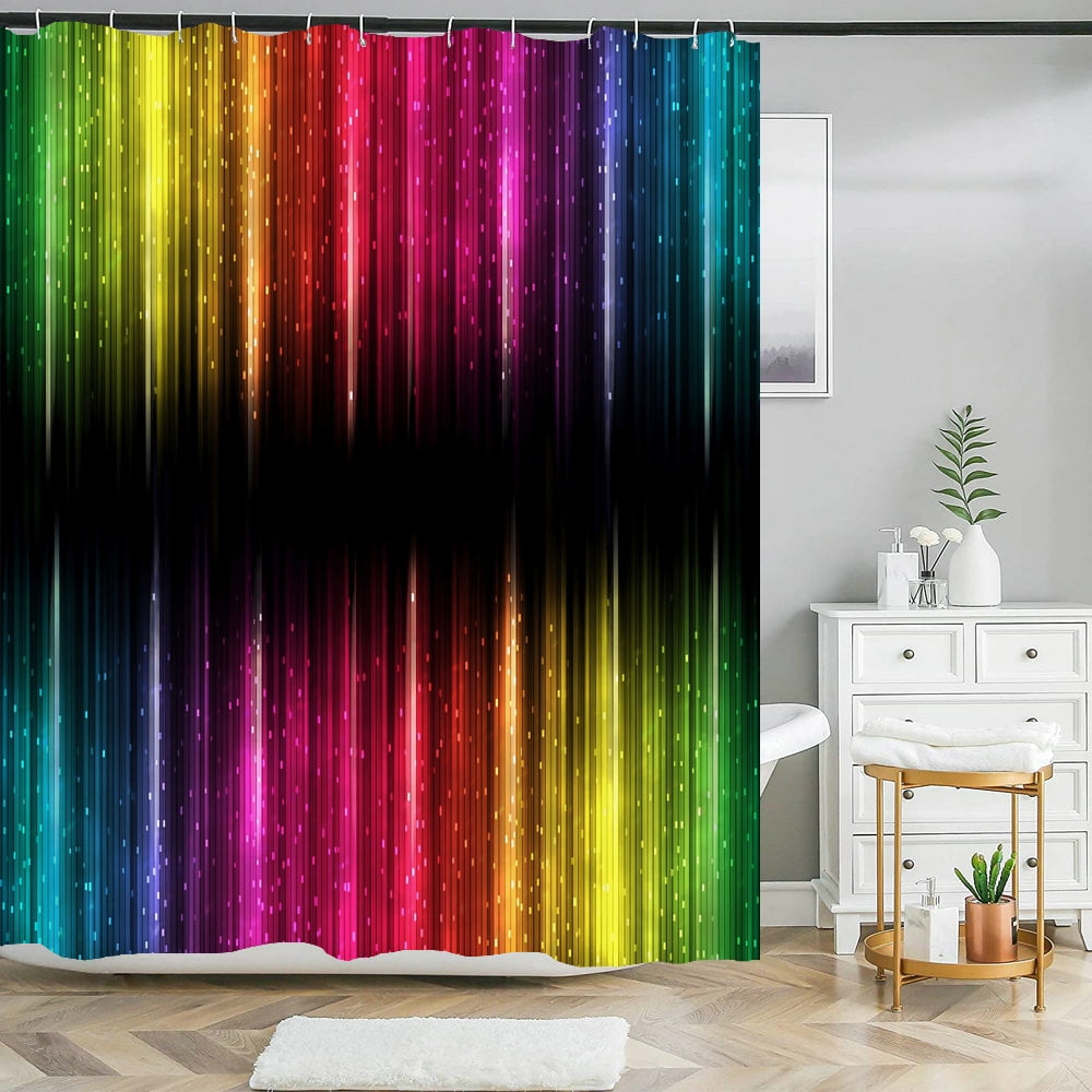 Colorful Shiny Shower Curtains Waterproof Fabric Bathroom Set 3d Bath ...