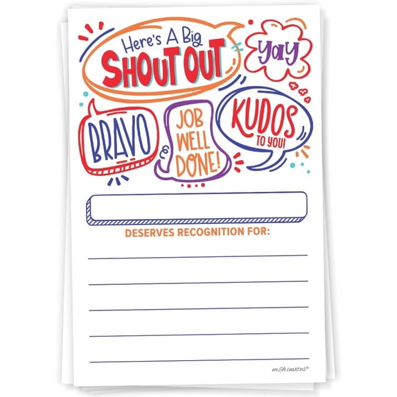 Colorful Shout Out Cards for Teachers, Students, and Employee ...