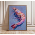 Colorful Shrimp Modern Seafood Abstract Ocean Animal Coastal Kitchen ...