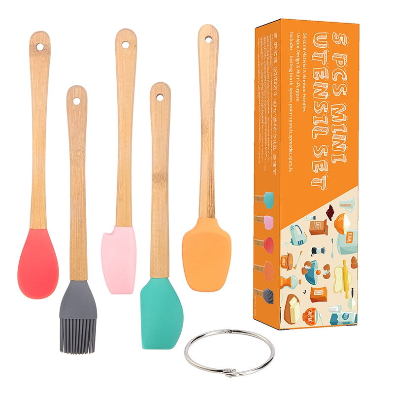 Colorful Silicone Spatulas Set of 5, Food Grade Silicone Spatula ...
