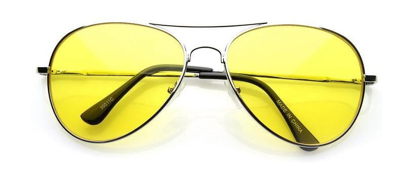 Colorful Silver Metal Aviator With Color Lens Sunglasses - 100% UVA and ...