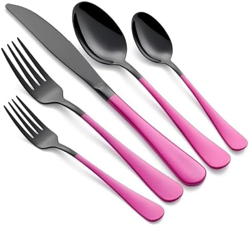 Colorful Silverware Set 20 Piece 18/0 Stainless Steel Flatware Green ...