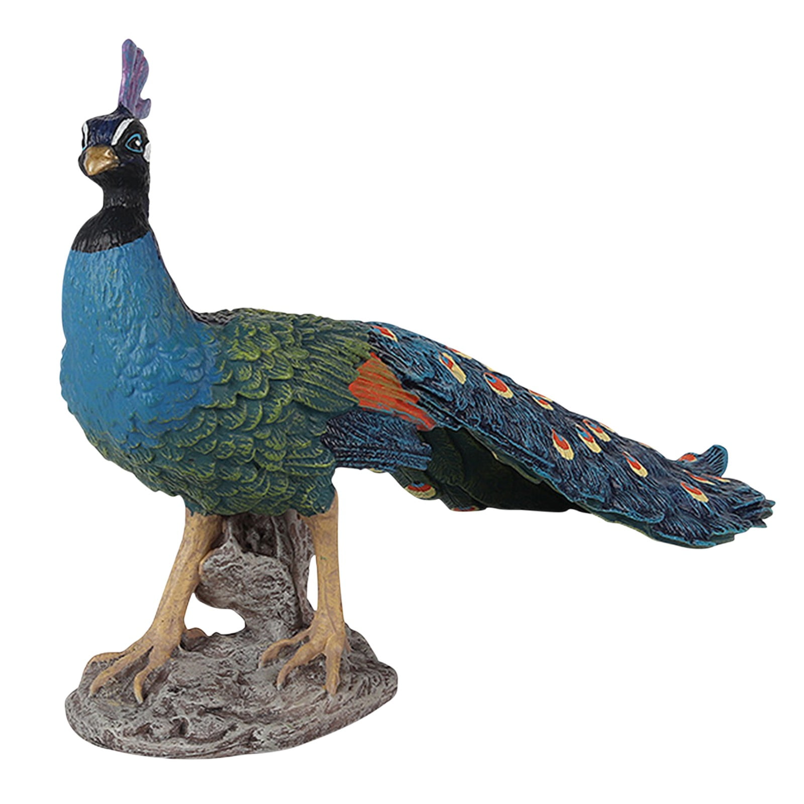 Colorful Simulation Peacock Bird And Small Animals Suit Model Ornaments ...