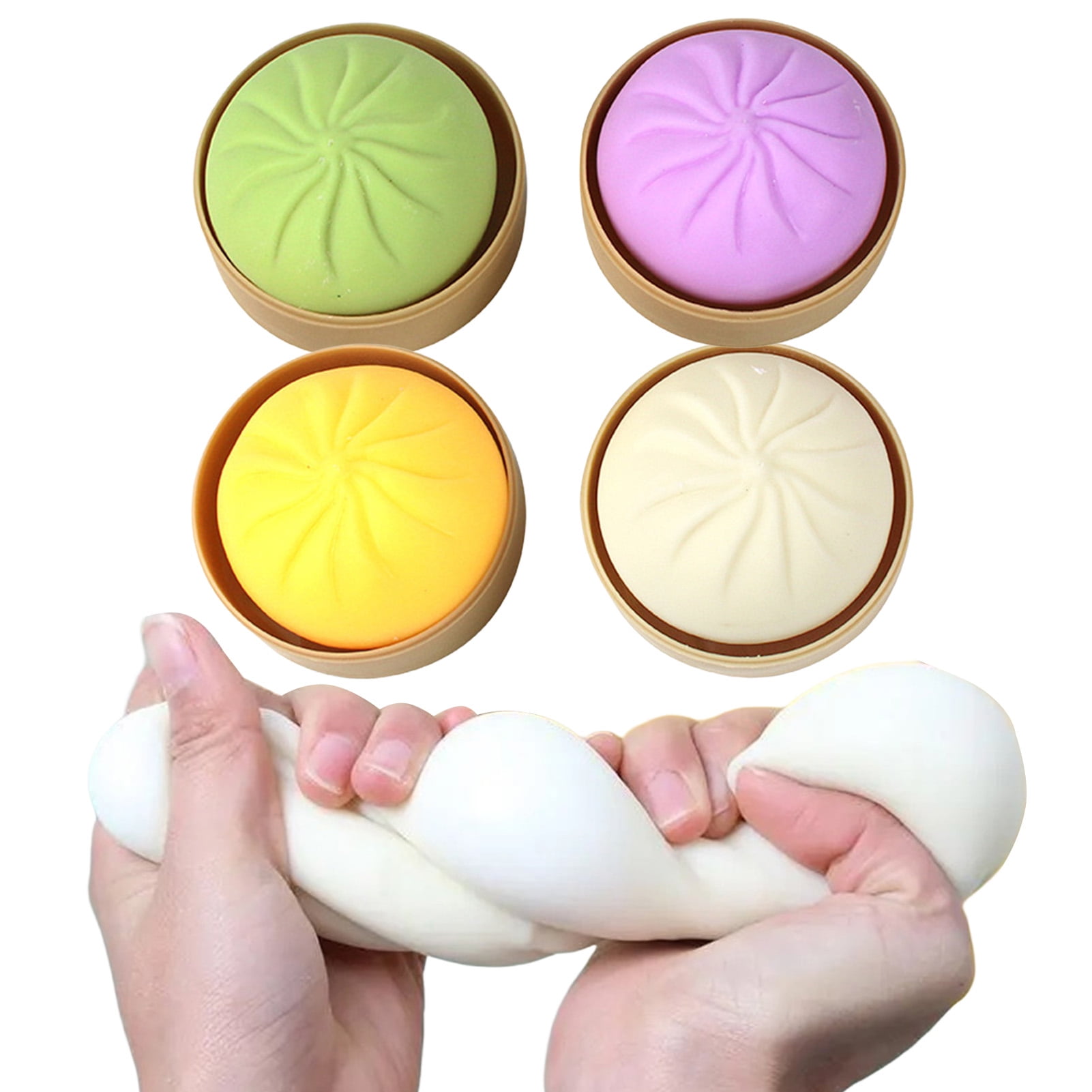 Colorful Simulation Steamed Stuffed Bun Squishy Toy - Stress Relief ...