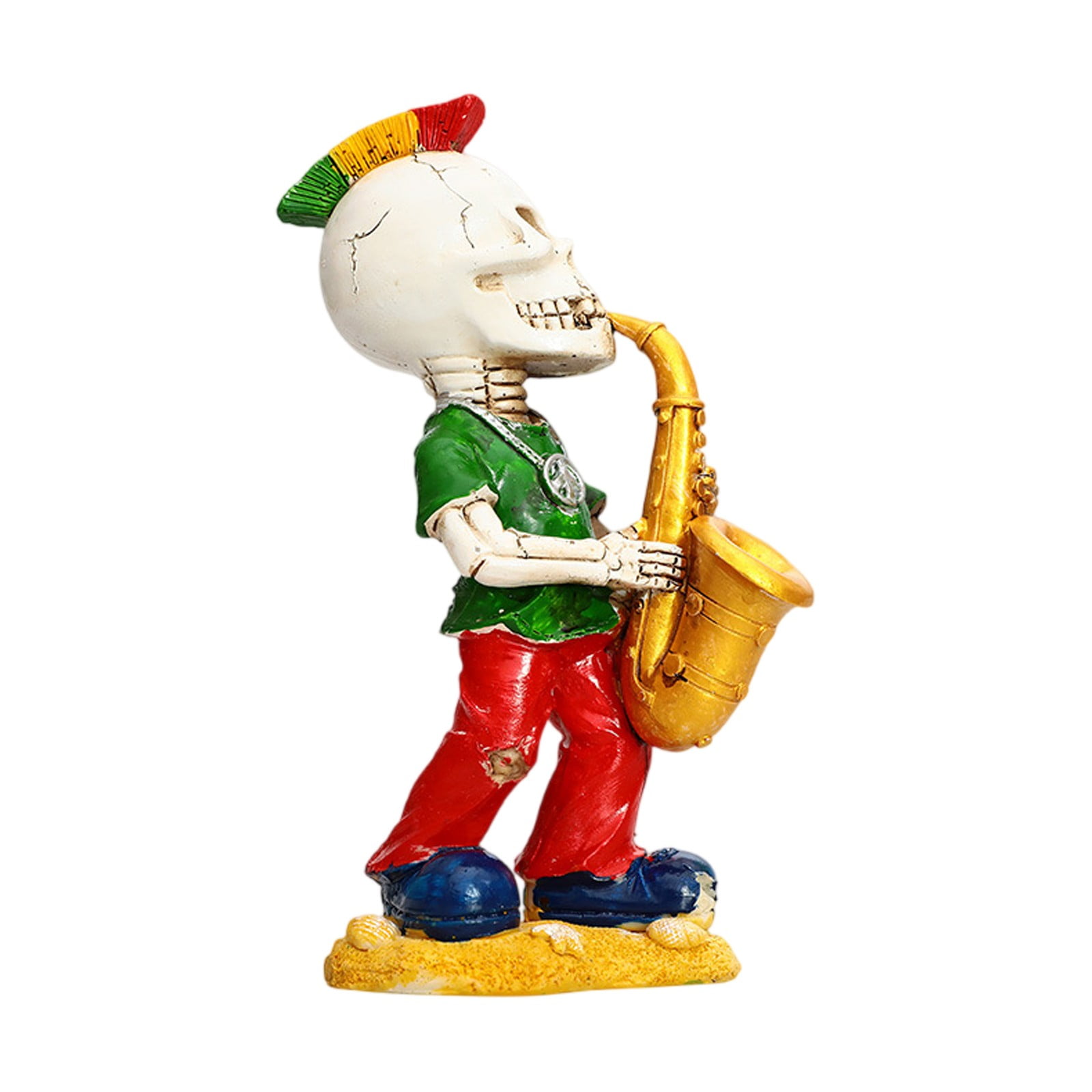 Colorful Singing Skeleton Figurine – Unique Hand-Painted Resin Statue ...