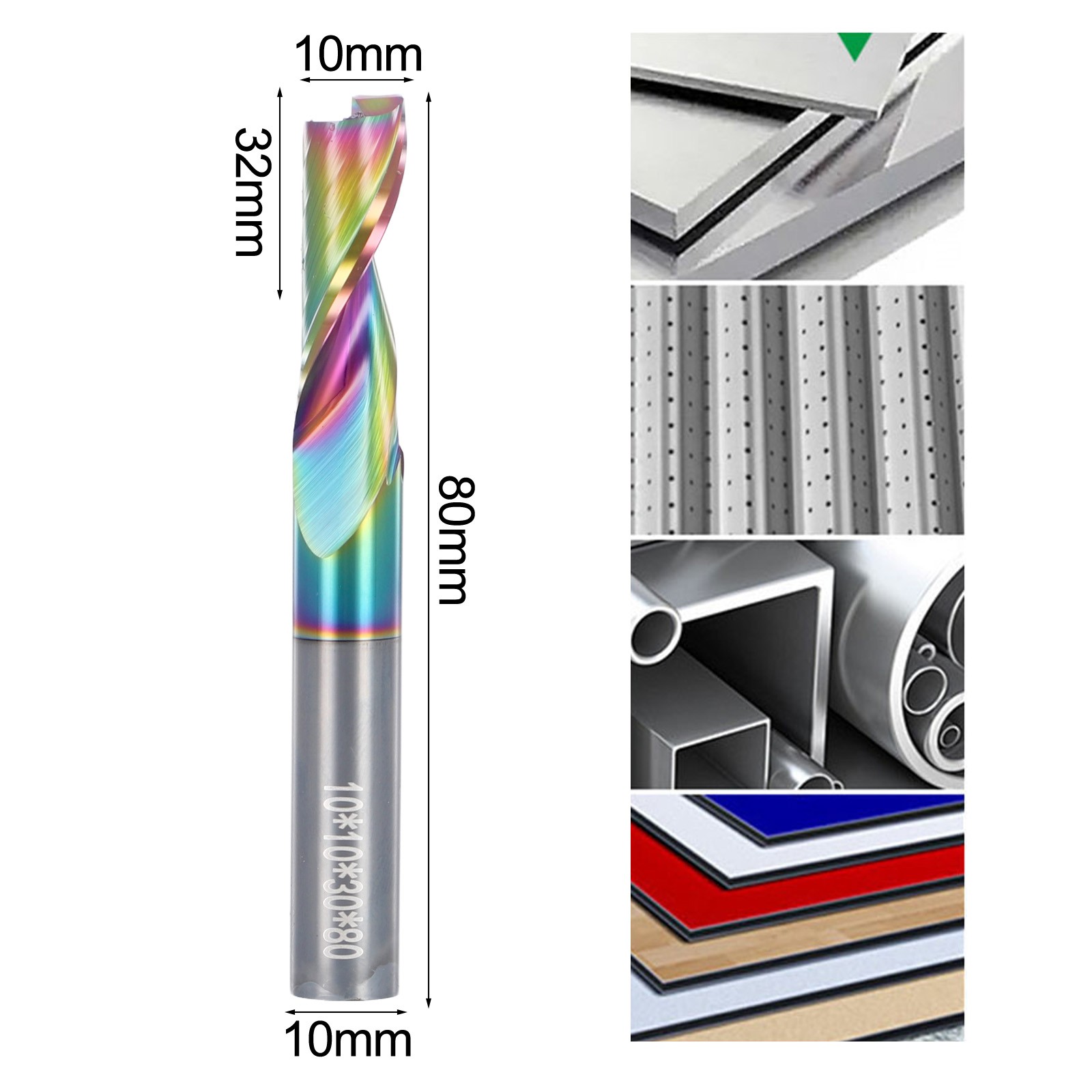 Colorful Single-Edge Aluminum Milling Cutter Aluminum Alloy Punching ...