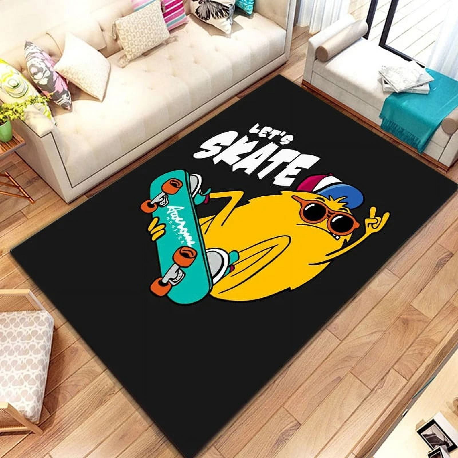 Colorful Skateboard Logo Printed Carpet Fashion Yoga Mat Non-slip Area ...