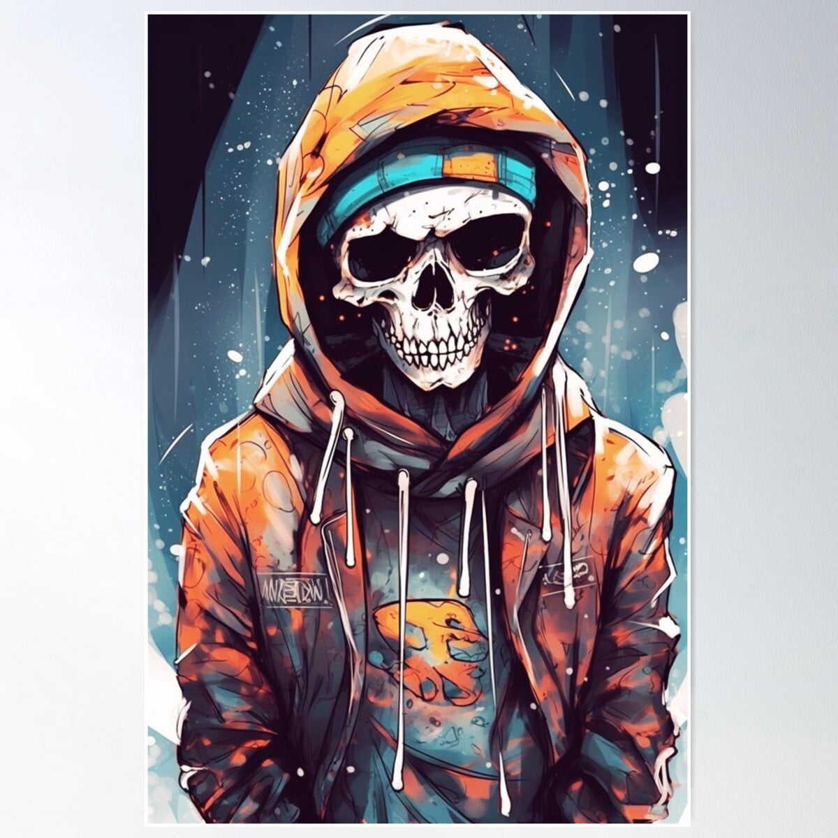 Colorful Skeleton Art In Streetwear Watercolor Design: Bold Statement ...