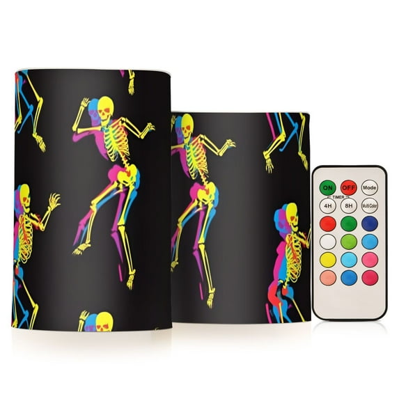 Colorful Skeletons Dancing Flickering Flameless Candles LED Tealight ...