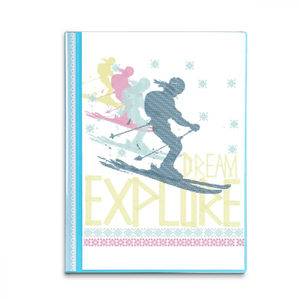 Colorful Skiing Winter Sport Illustration Book Sheet Protectors ...