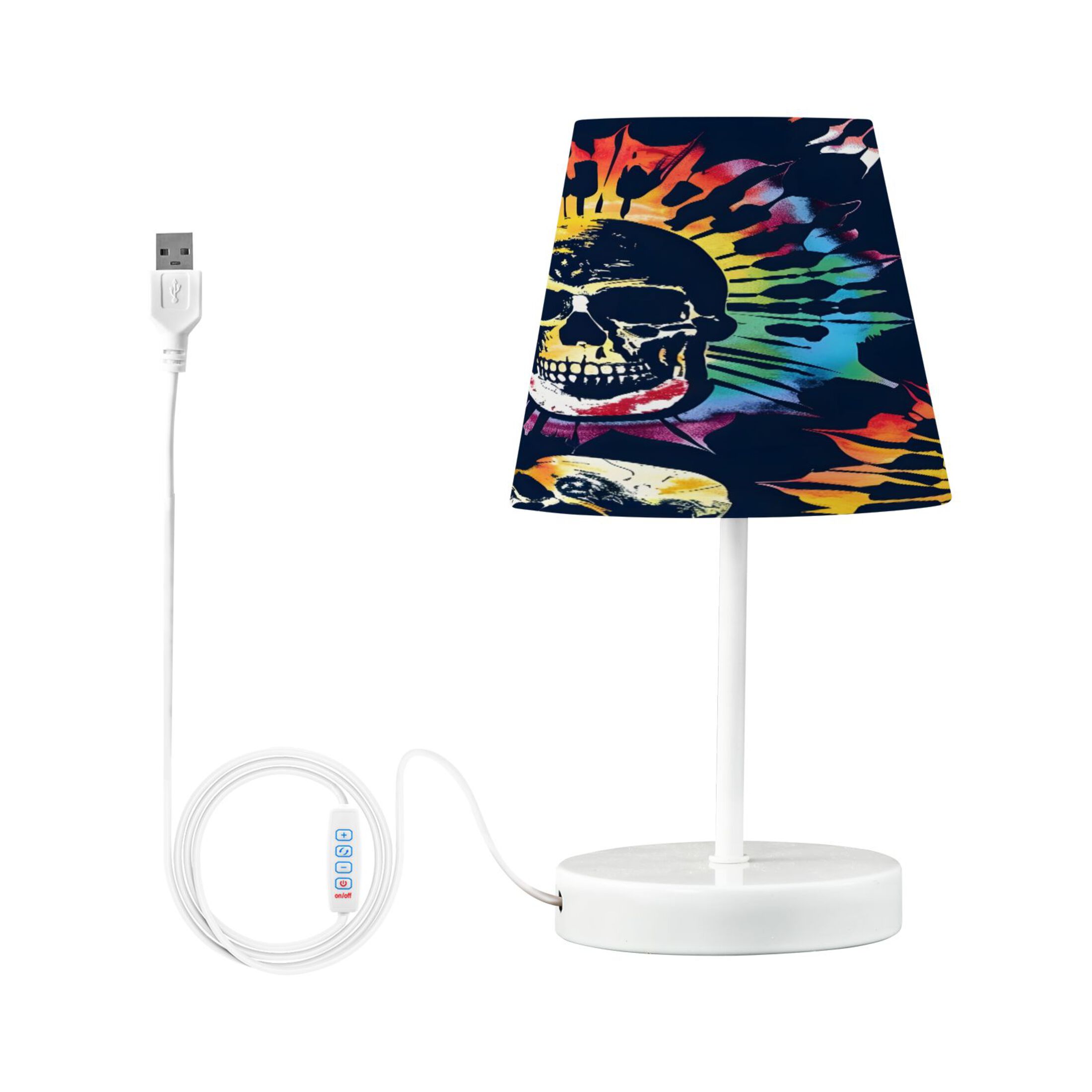Colorful Skull Desk Lamp LED Table Nightstand Lamps with 3 Color ...