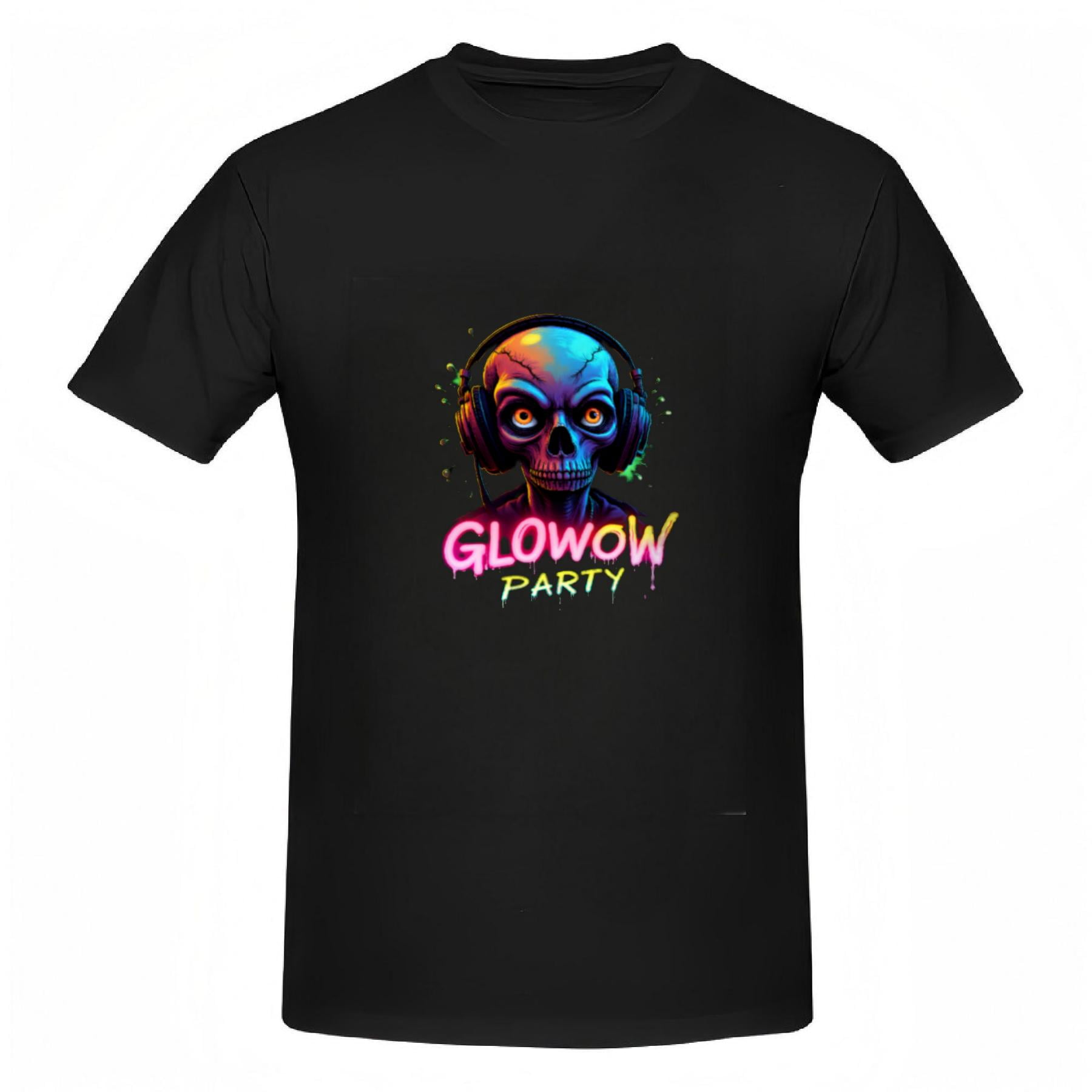 Colorful Skull Headphones Graphic Tee - Women's Cotton Short Sleeve T ...