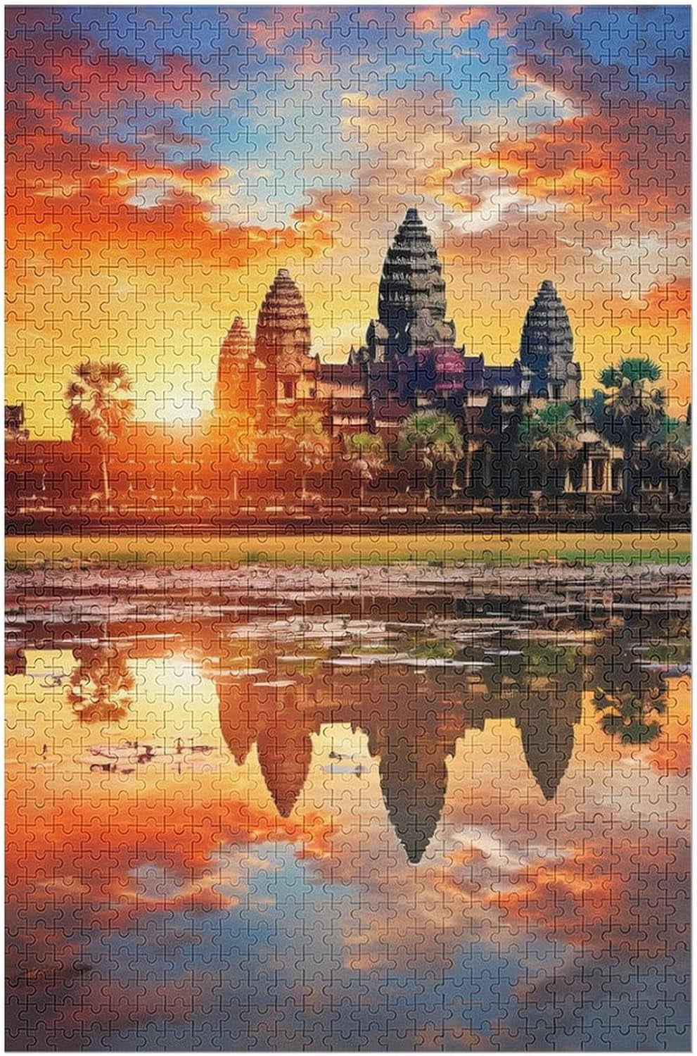 Colorful Sky Angkor Wat Landmarks Jigsaw Puzzles Personalized Picture ...