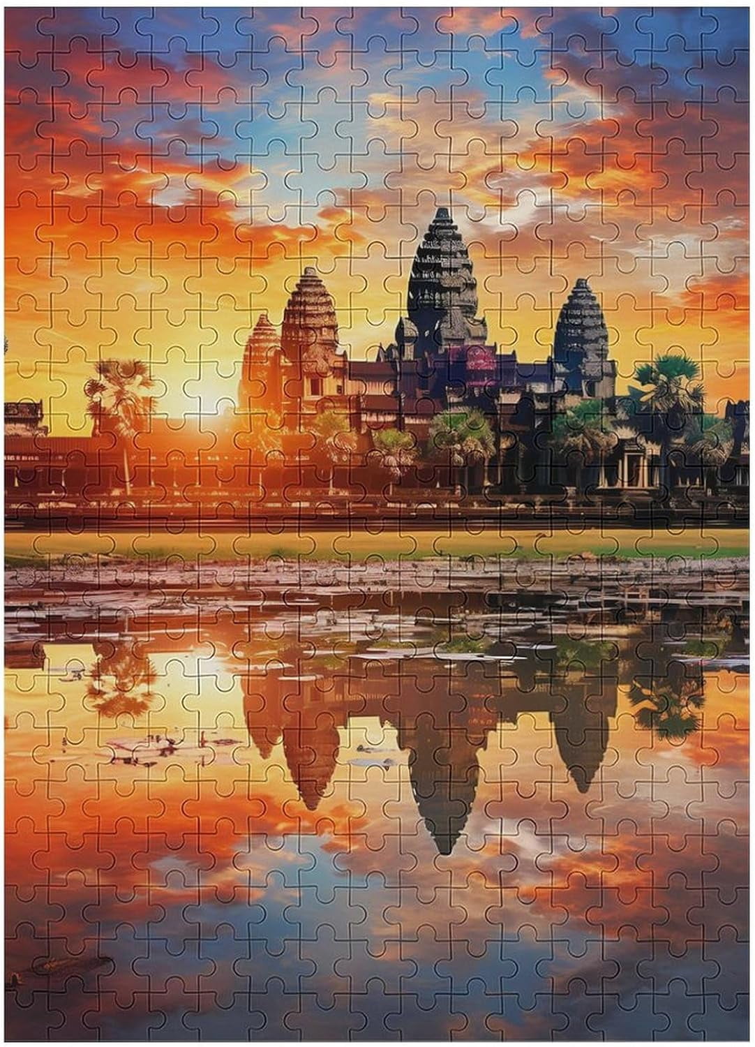 Colorful Sky Angkor Wat Landmarks Jigsaw Puzzles Personalized Picture ...