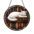 Colorful Sleeping Cat Stained Glass Suncatcher – Window Hanging for ...