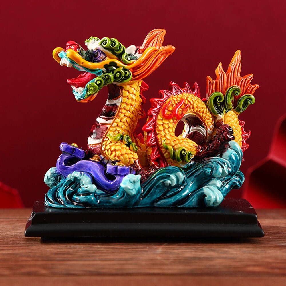 Colorful Small Chinese Dragon Statue Chinese Feng Shui Zodiac Dragon ...