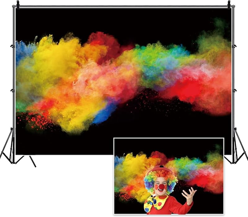 Colorful Smog Photography Backdrop Rainbow Color Powder Smoke Fume ...