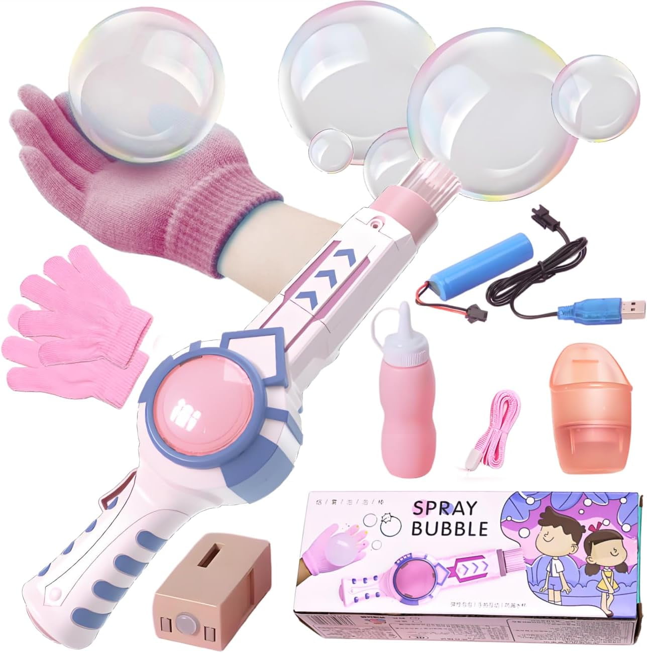 Colorful Smoke Bubble Machine, Bubble Machine Elastic Bubble Fog Bubble Machines, Magic ...