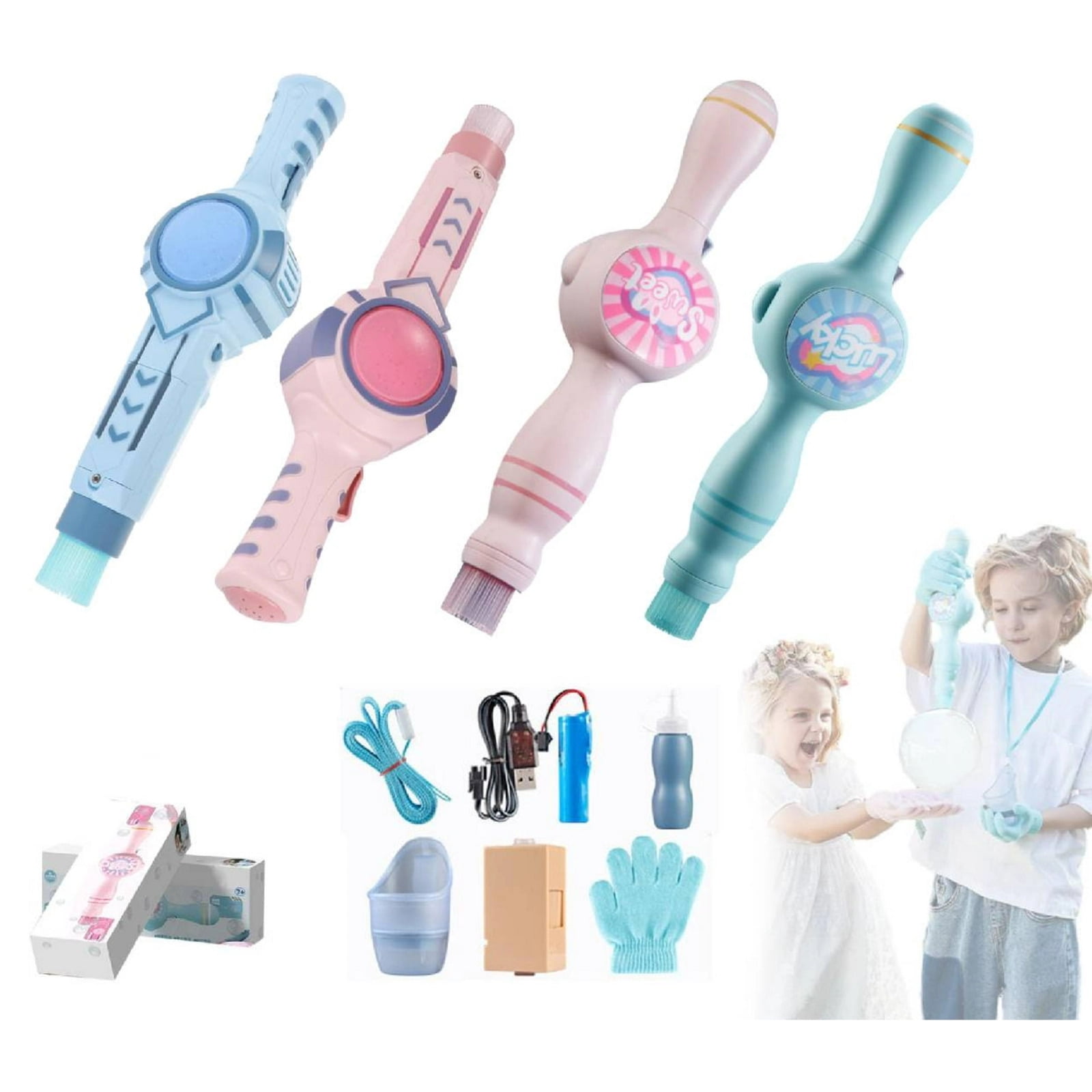 Colorful Smoke Bubble Machine & Elastic Bubble Fog Wand, Magic ...