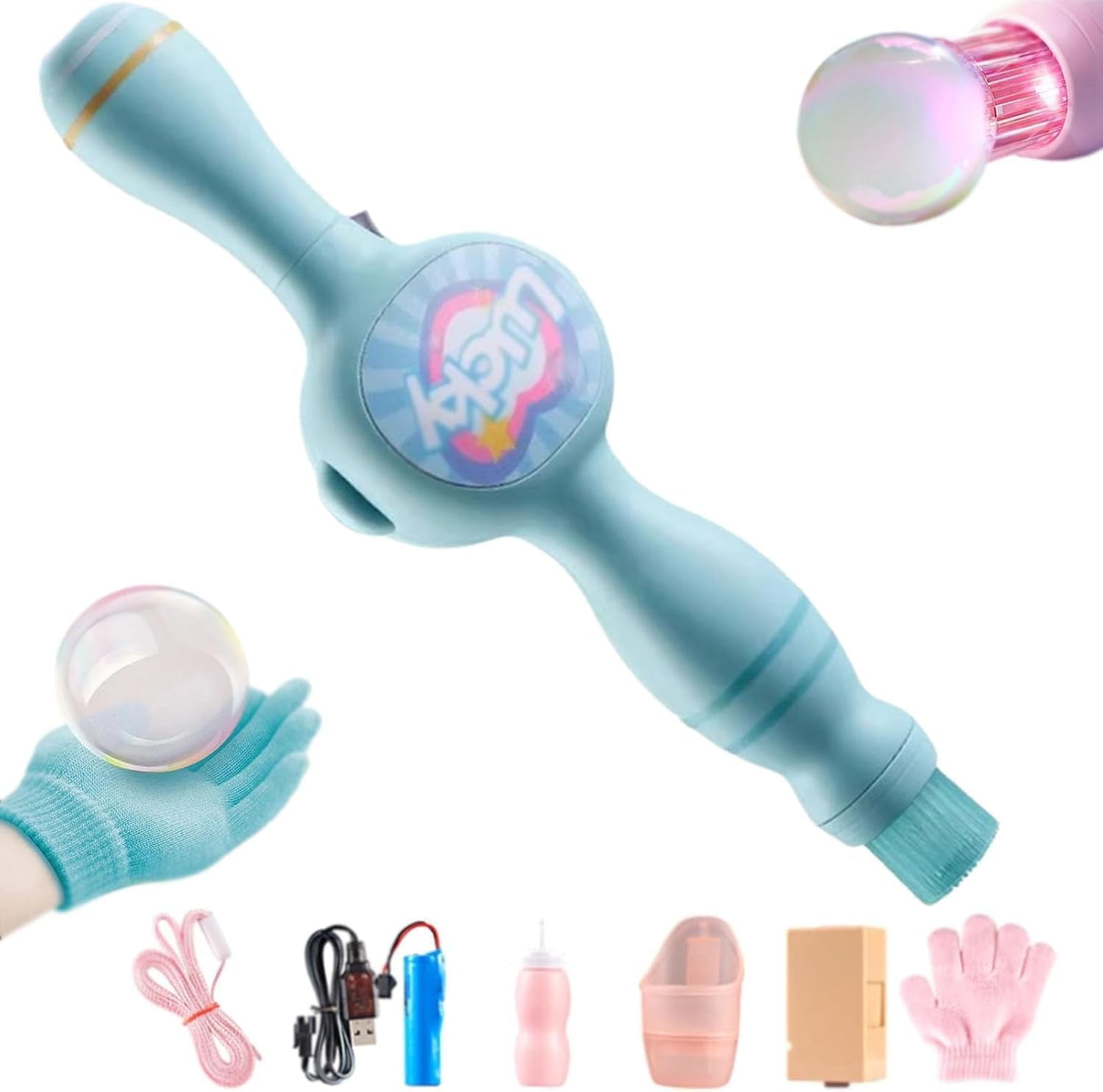 Colorful Smoke Bubble Machine & Elastic Bubble Fog Wand, Magic ...