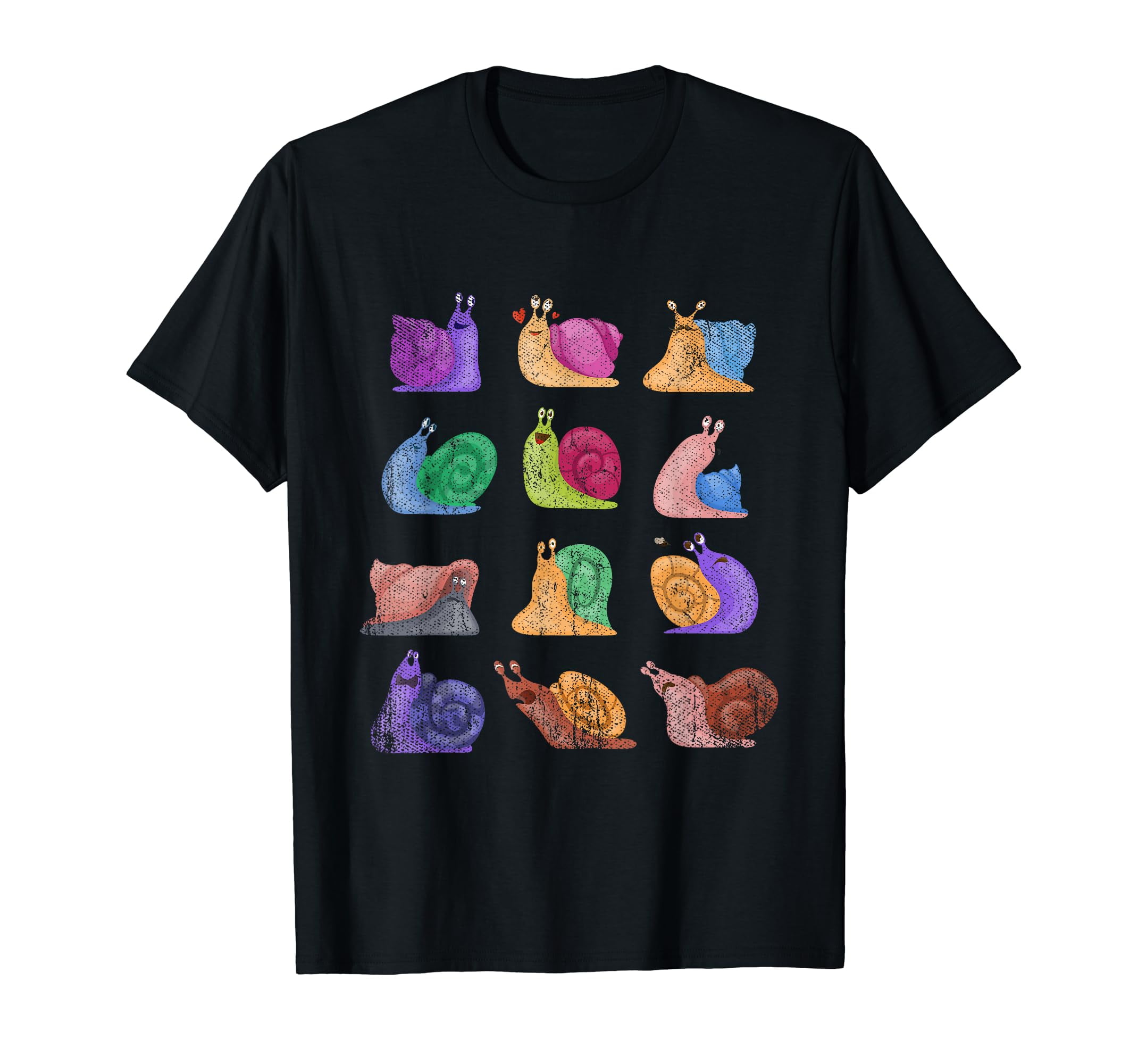 Colorful Snail Black T-Shirt - Walmart.com