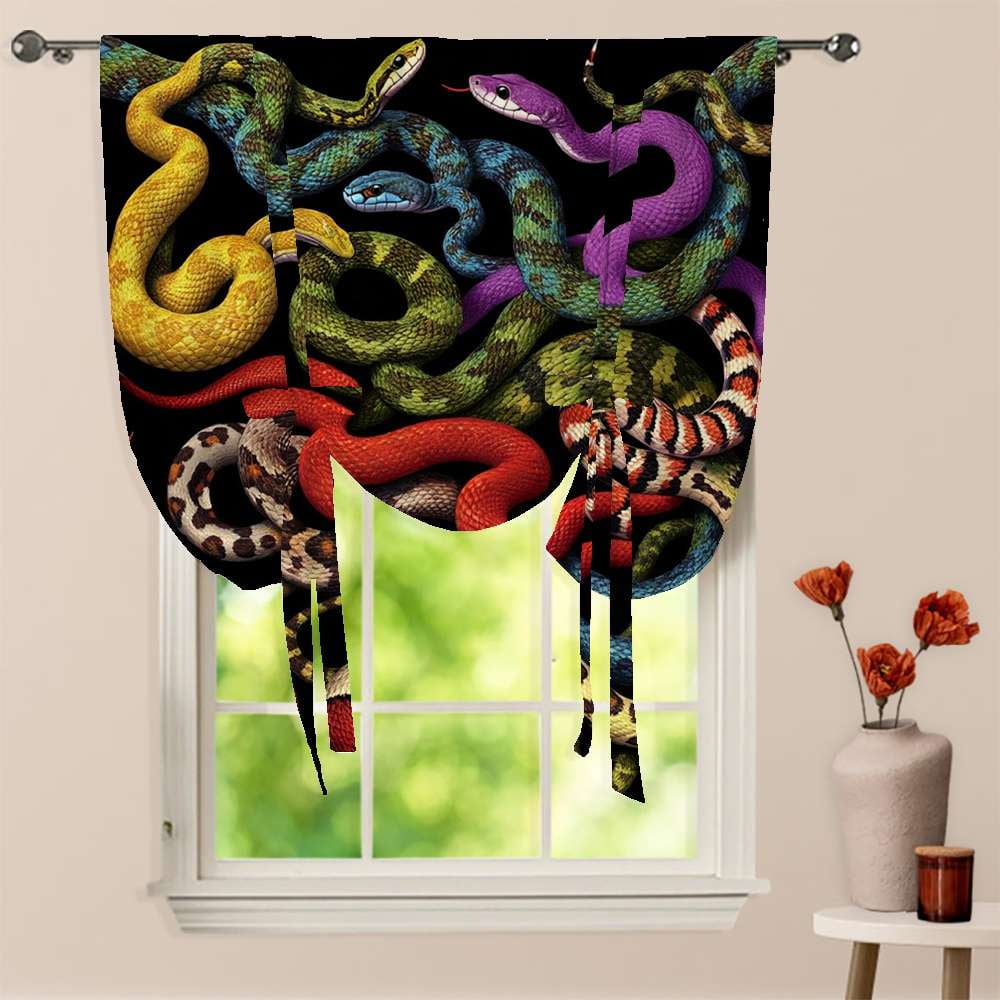 Colorful Snakes Intertwined Artfully Window Curtain for Living Room ...