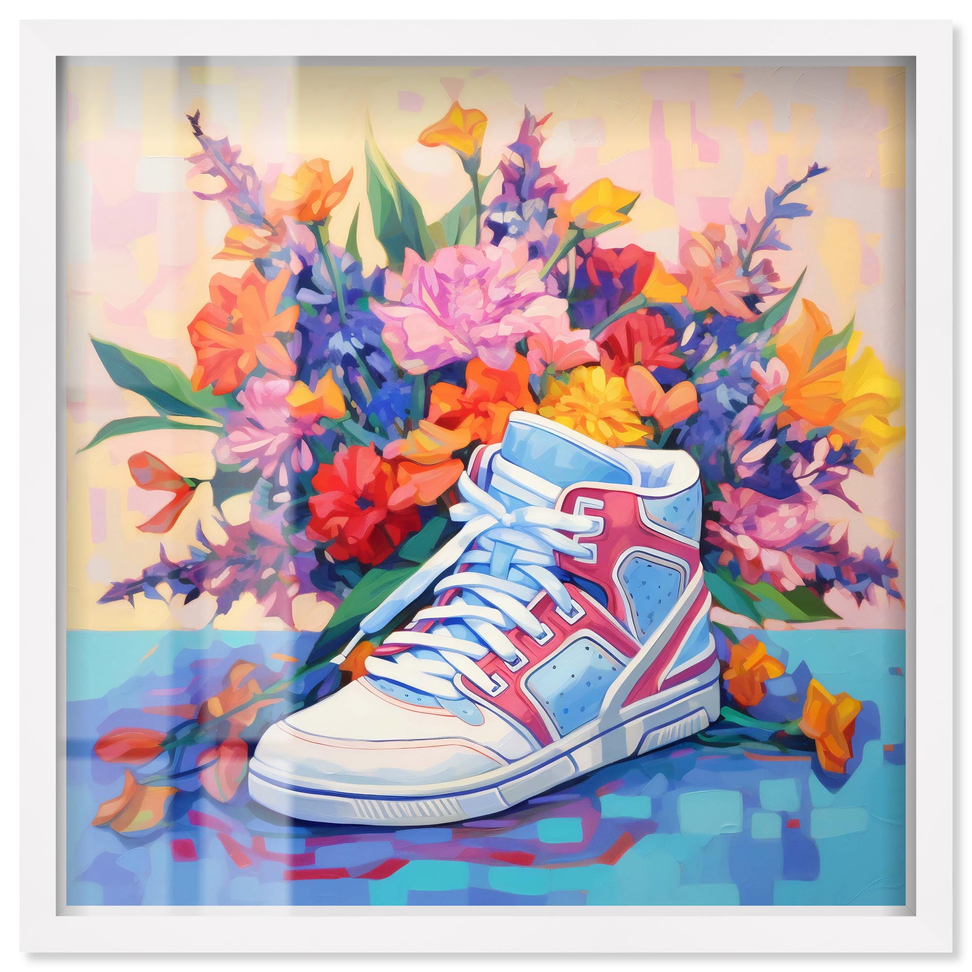 Colorful Sneaker Bouquet II Shadowbox Print Sneaker Wall Art by Art ...