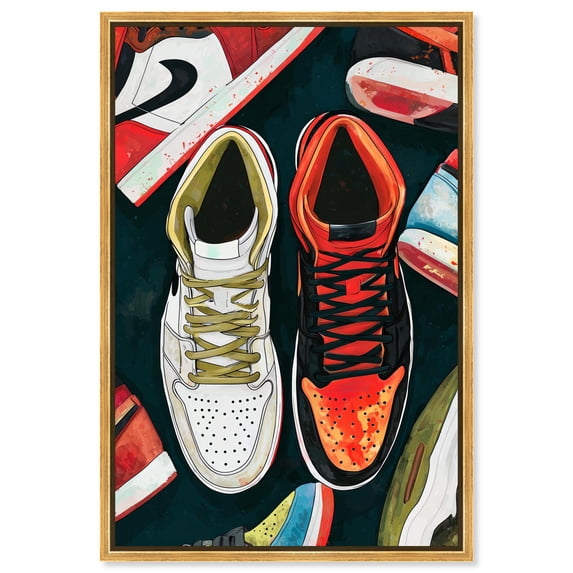 Colorful Sneaker Collection Canvas Print Retro Wall Decor by Notoriart ...
