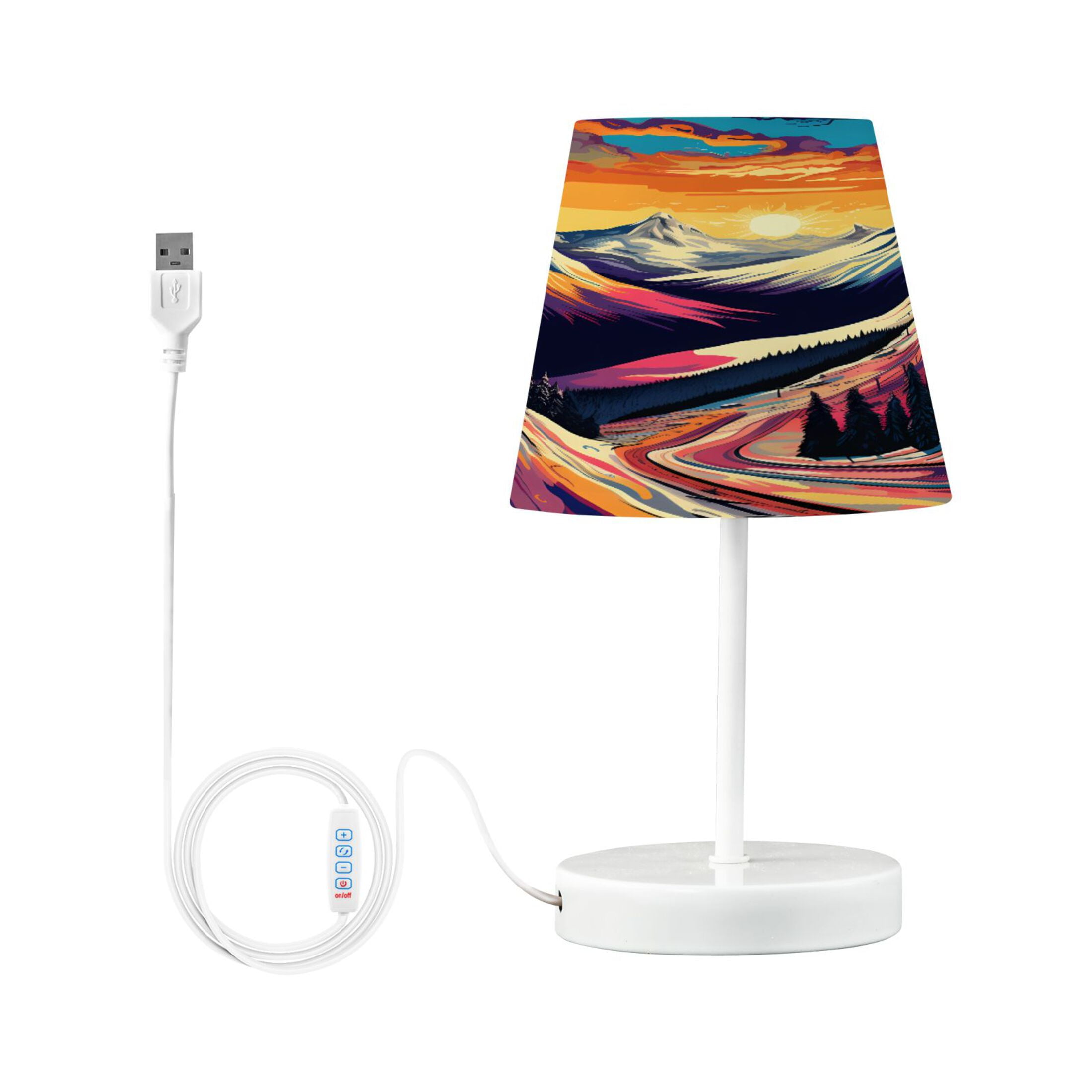 Colorful Snow Mountain Desk Lamp LED Table Nightstand Lamps with 3 ...