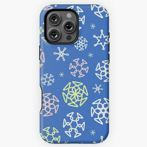 Colorful Snowflakes Vibrant Winter Pattern Art iPhone Case 17 11 12 13 ...