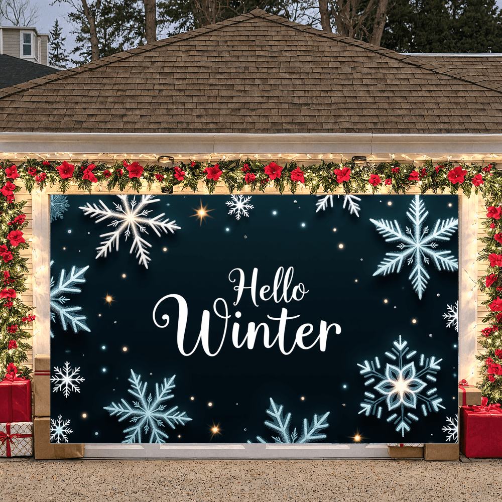 Colorful Snowflakes Winter Banner Holiday Greetings Seasonal Decoration ...