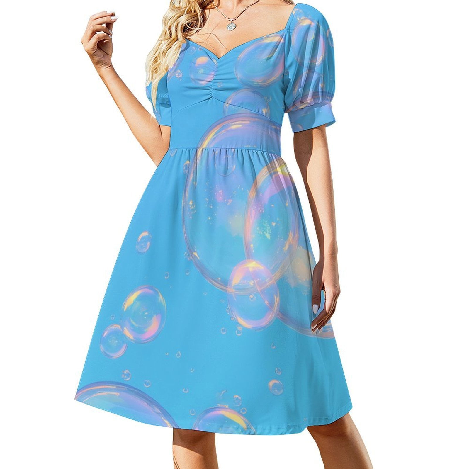 Colorful Soap Bubbles Background Summer Women's Dress 2025 Elegant ...