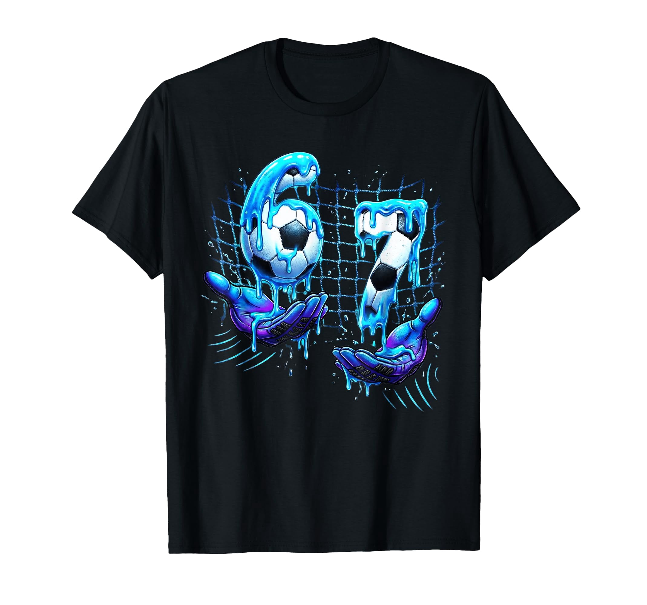 Colorful Soccer Ball and Referee Card Drip Graphic T-Shirt for Fun and ...