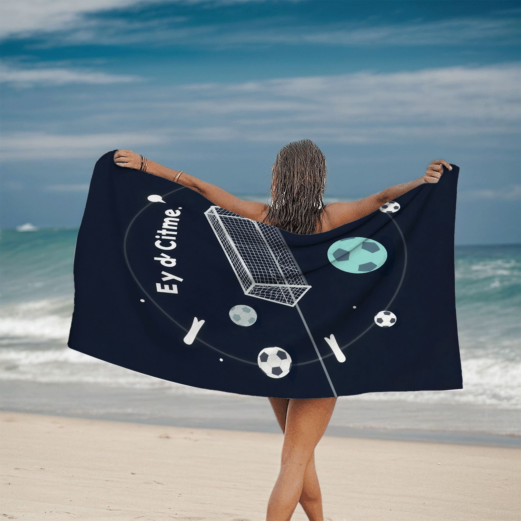 Colorful Soccer Balls Pattern Beach Towel - Perfect for Pool Travel and ...