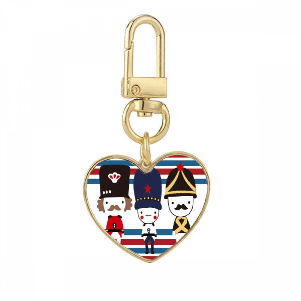 Colorful Soldier UK Landmark Flag Gold Heart Keychain Metal Keyring ...