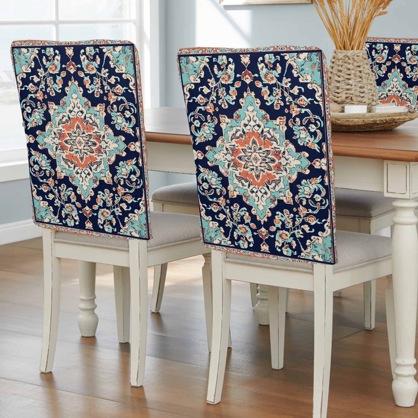 Colorful Southwest Chair Back Covers, Boho Aztec Ethnic Abstract ...