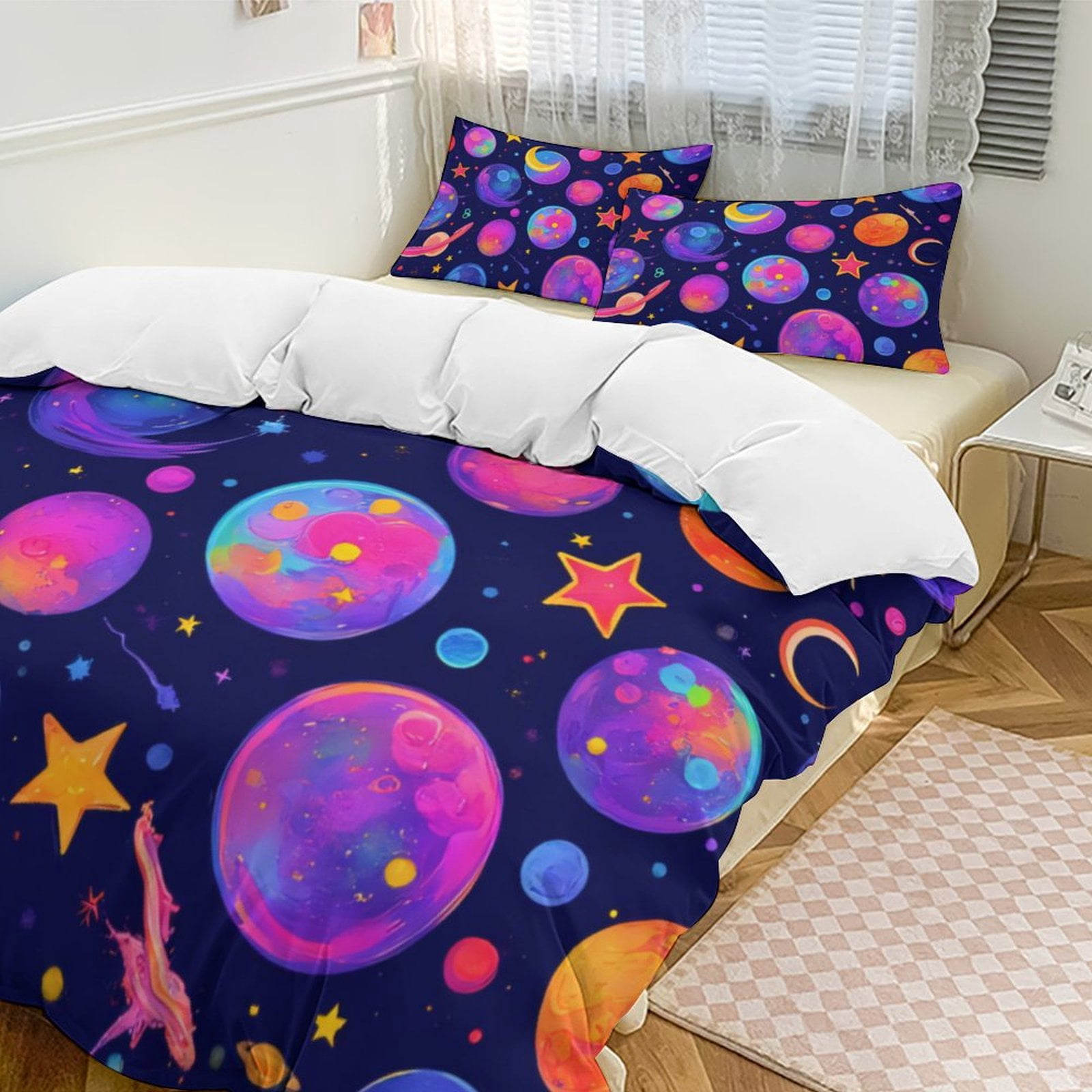 Colorful Space Planets Pattern 3D Duvet Cover Set Quilt Cover Theme of ...