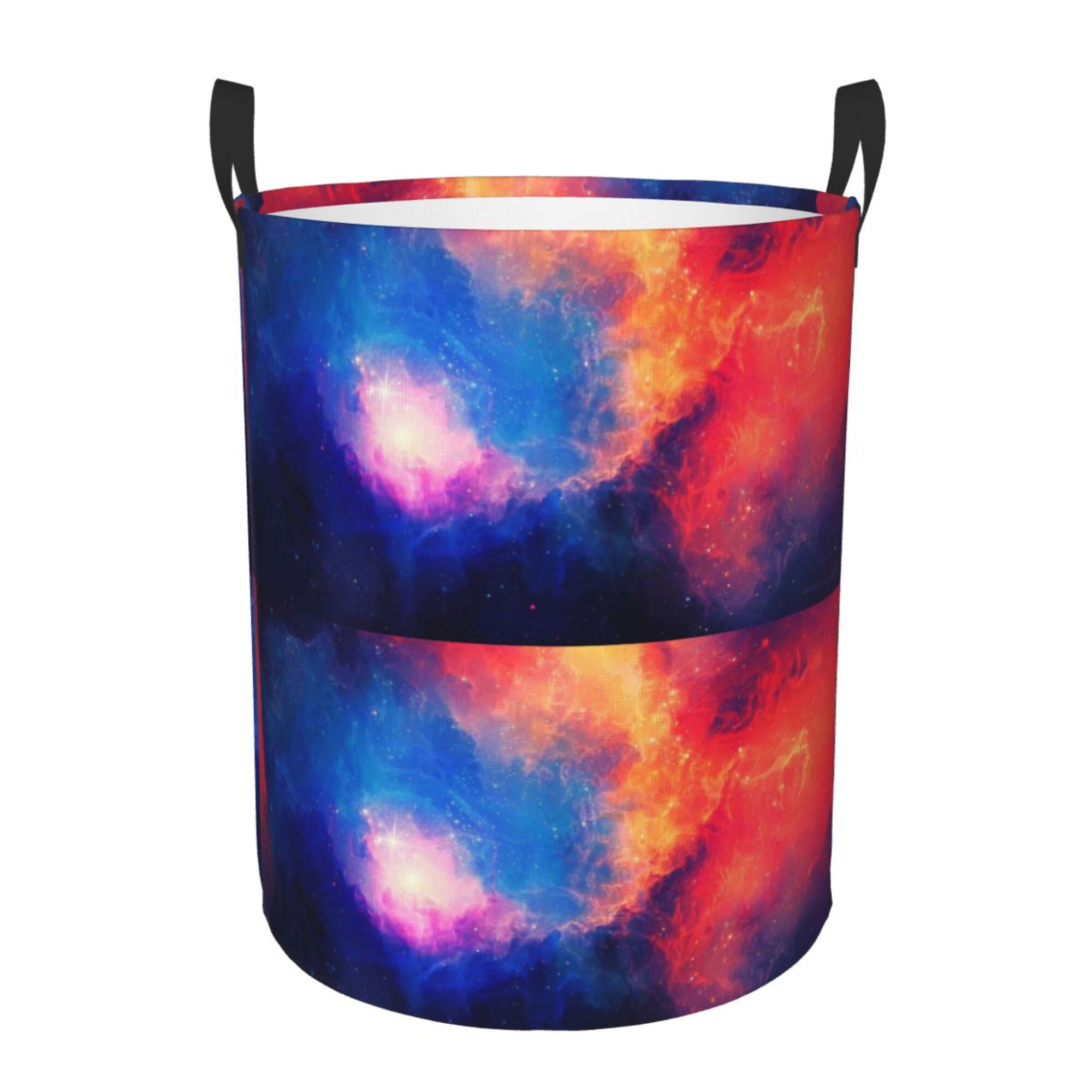Colorful Space Stars Circular Laundry Basket (With Handle) Waterproof ...