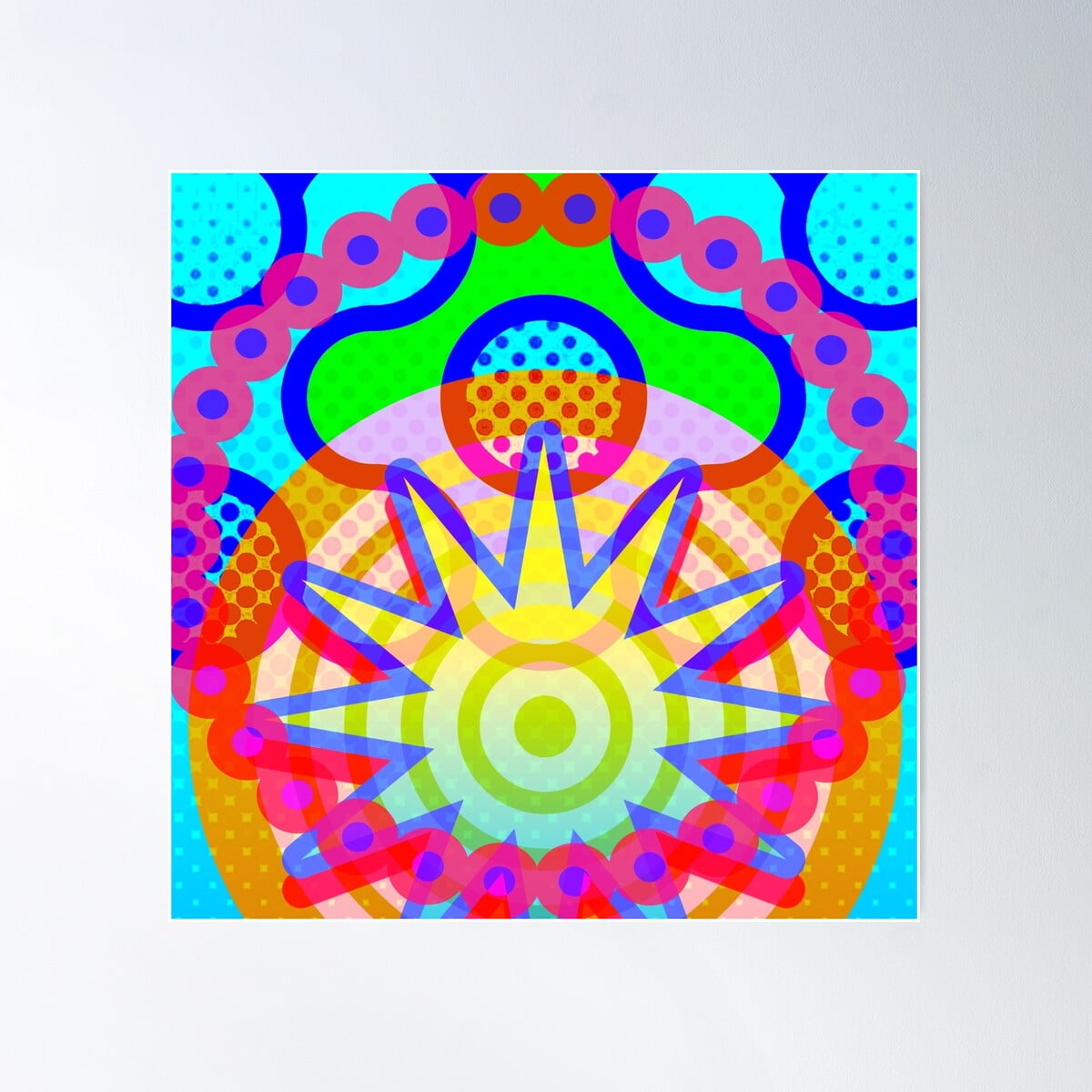 Colorful Spark Of Circles Poster Wall Art, Modern Wall Decor For Living ...