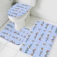 Colorful Sparrows Bathroom Rugs Set Watercolor Cute Birds Cables Snow ...