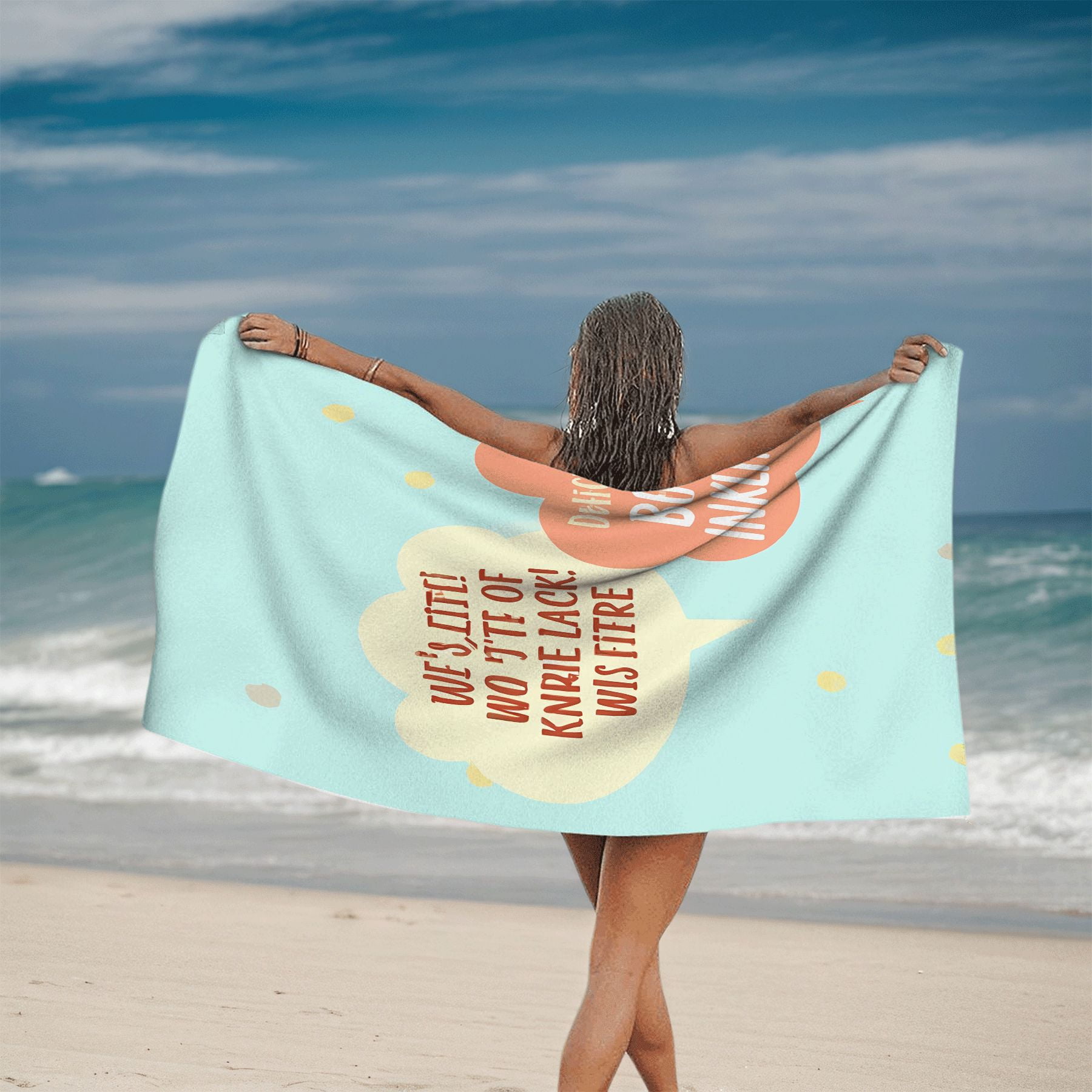Colorful Speech Bubble Pattern Beach Towel - Fun Design for Pool Travel ...