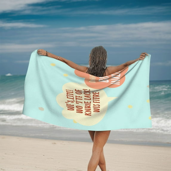 Colorful Speech Bubble Pattern Beach Towel - Fun Design for Pool Travel ...